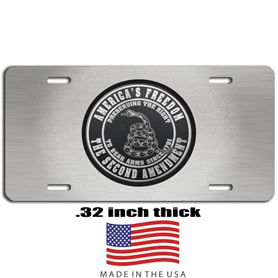 2nd Amendment Don't tread on me aluminum license plate car truck SUV grey tag | eBay