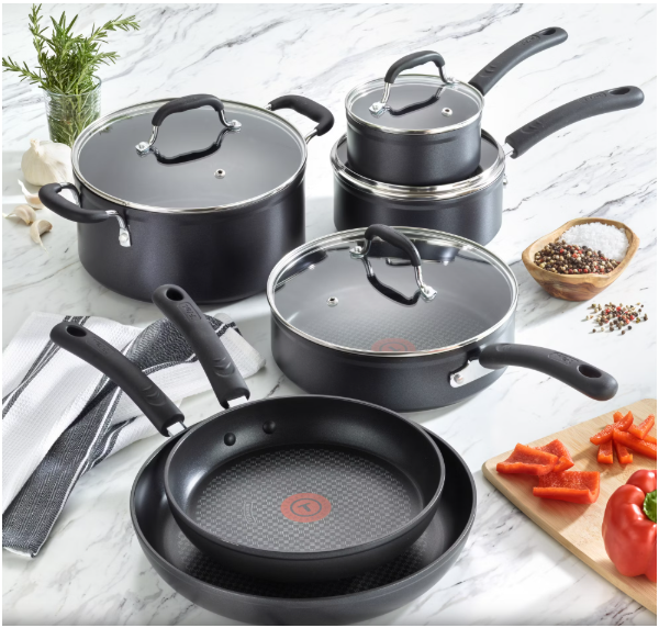 T-fal Excellence Ceramic Non Stick Cookware 10-Pc Set - New & Ready to ...