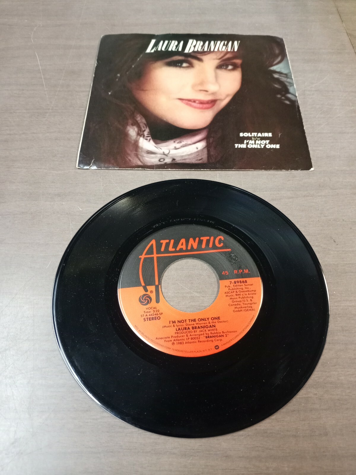 Laura Branigan Solitaire I'm Not The Only One 45 Record Picture Cover ...