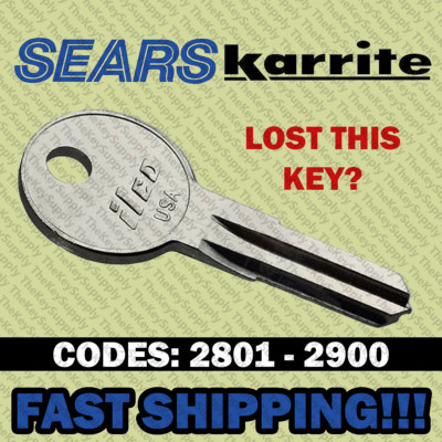 Sears X-Cargo Karrite Replacement Key Cut to Your Code 2801-2900 | eBay