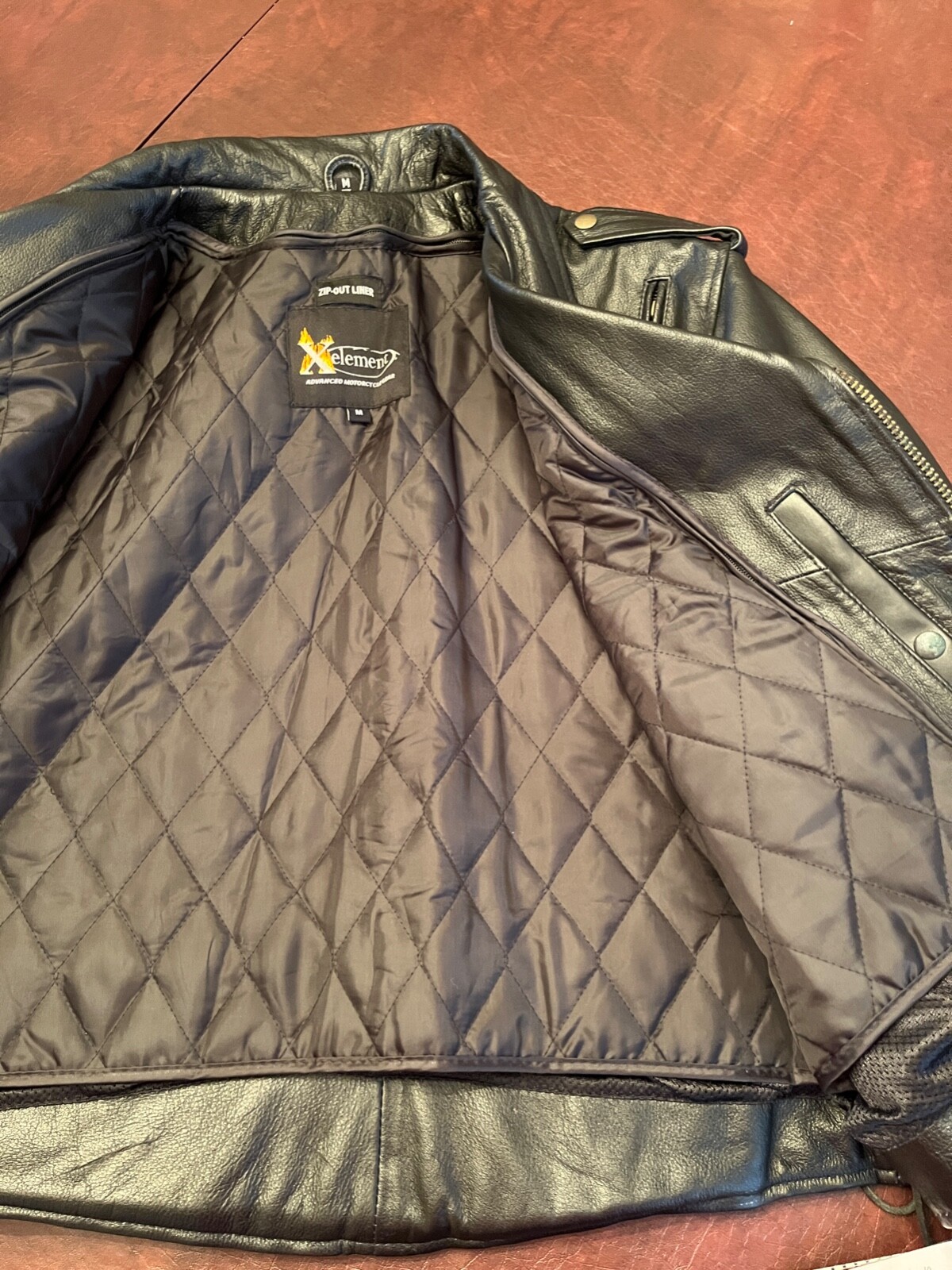 Motorcycle Leather Jacket - Xelement - B7210 - Black - Size Medium ...