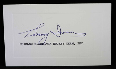Tommy Ivan HOF Signed Autograph Index Note card stamped c. 1970 Black ...