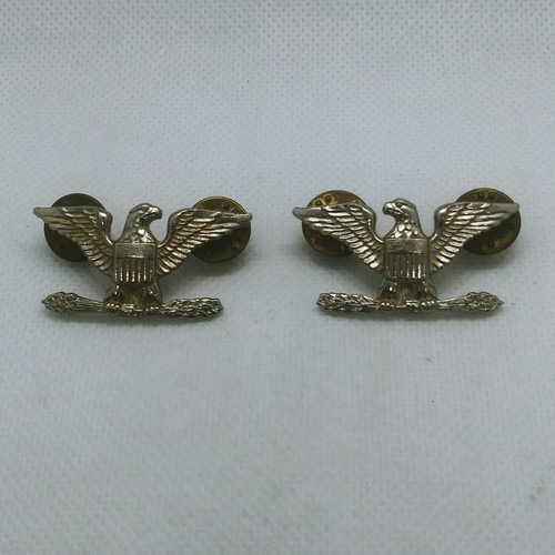 US Military Colonel Full Bird Rank Insignia Clutch Back Pin Set N.S ...