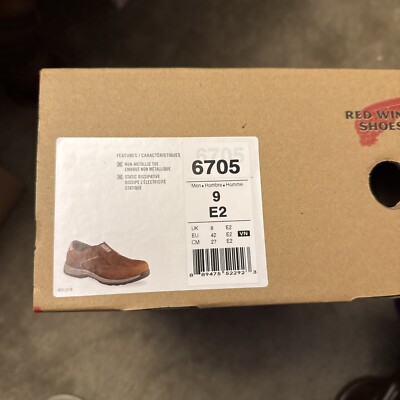 Red Wing size 9 Wide E2 Mens 6705 Slip On Brown ESD Non Slip Safety ...