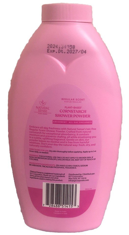 Natural Sense After Shower PlantBase Cornstarch Shower Powder 10oz ...