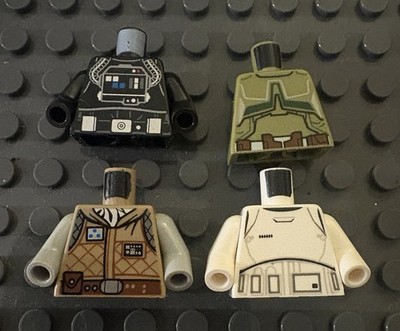 (17) Lego Star Wars Mini-figure Torso Lot Of (4) White Black Green Tan ...