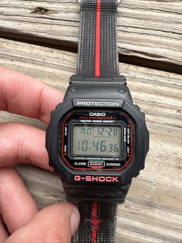 Rare 1990’s VINTAGE! Casio G-SHOCK DW-5600E (1545) Red Face And NATO ...