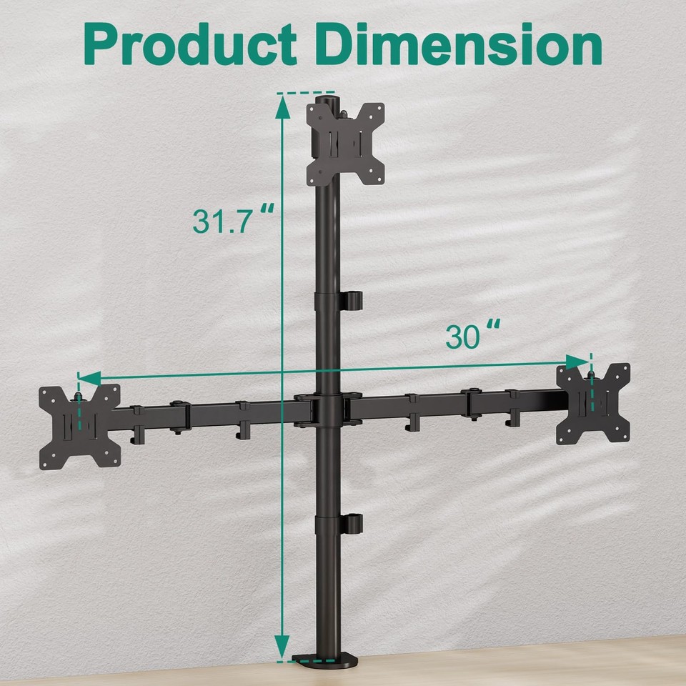 Triple Monitor Mount Up to 32 Inch Desk Monitor Stand For 3 Monitors ...