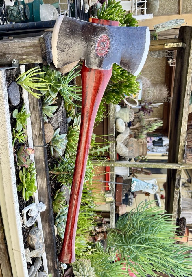 Collared Vaughan Adze Eye Axe on African Padauk | eBay
