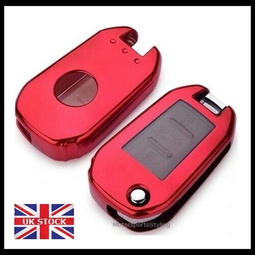 Chrome Red Key Cover Case For Vauxhall Corsa F Crossland x Grandland x ...