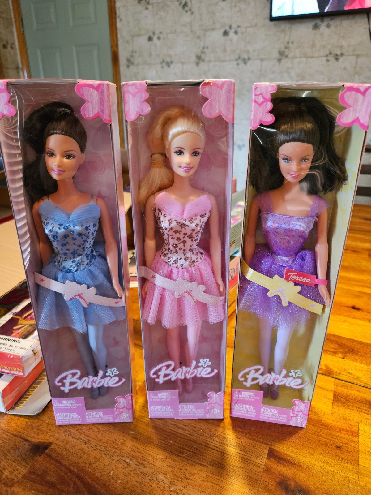 2005 My First Ballet Lesson barbies, Mattel, 2 brunette (1 teresa), 1 ...