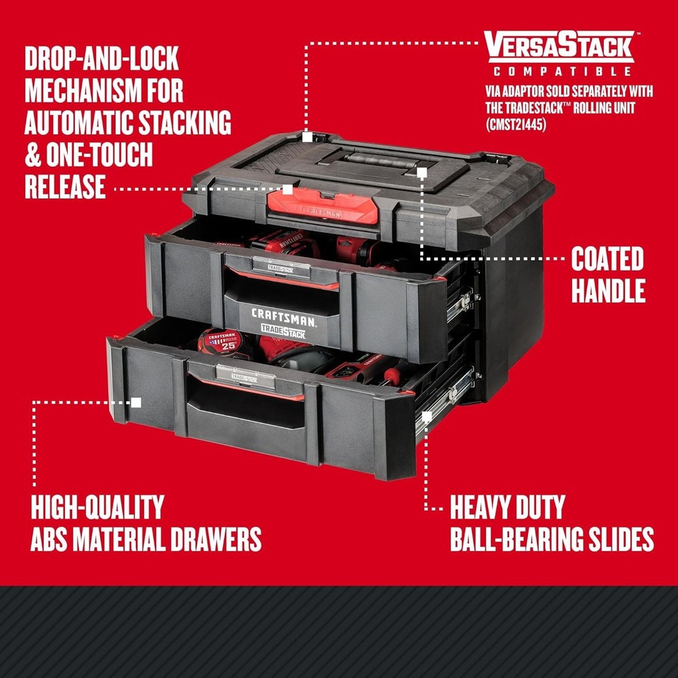 CRAFTSMAN TRADESTACK Tool Box, Tool Organizer, Drawer Unit (CMST21404 ...