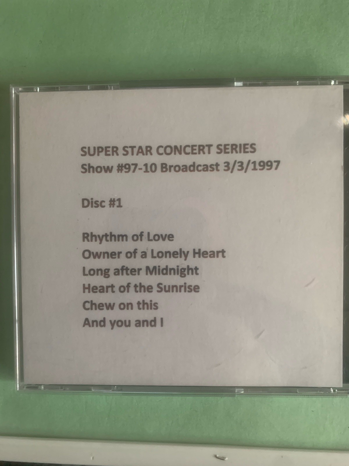 Super Star Concert Series YES Broadcast 3/3/1997 CD Disc One & Two | eBay