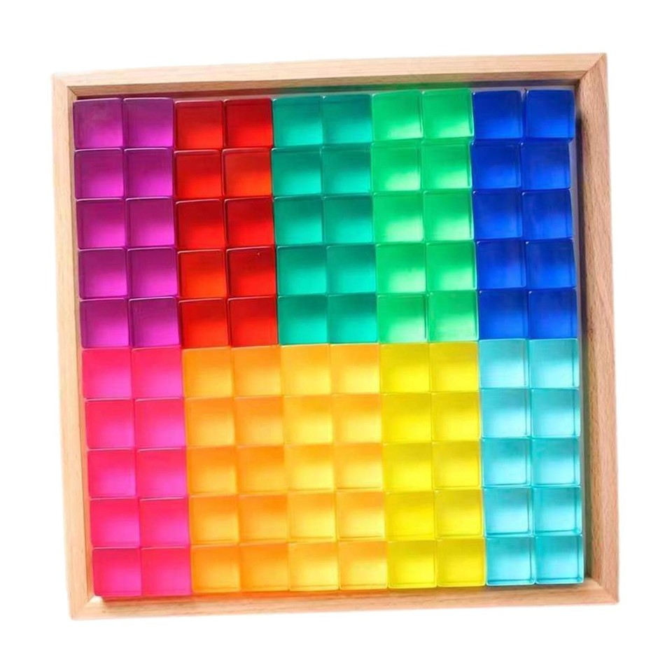 Rainbow Building Blocks Set Stacking Game Spatial Awareness Building ...