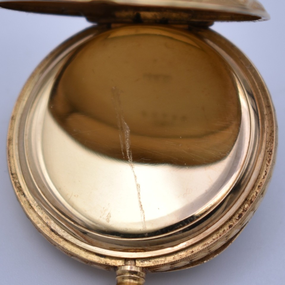 Antique Waltham 18ct Gold Pocket Watch Case Serial 22094 Alfred Bedford ...
