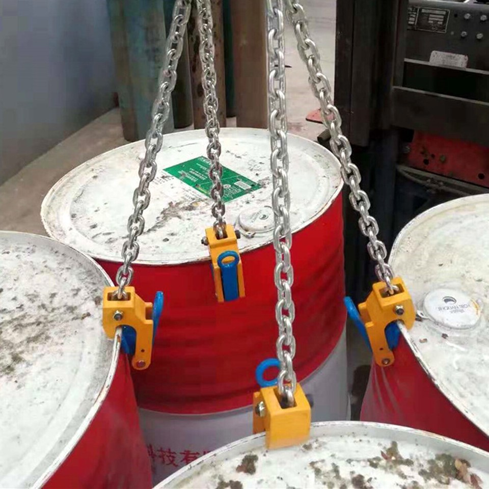 Plastic+Metal Drum / Barrel Lifting Sling 1-Ton Chain Lifter for Drums ...