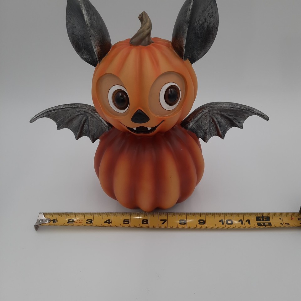 Halloween Decor Pumpkin Vampire Bat Gourd Orange Big Batty Ears Big ...