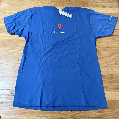 Google Maps Shirt Mens XL Royal Blue T Shirt I am Here, New With Tags ...