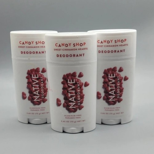 3 Pack Native CANDY SHOP Deodorant SWEET CINNAMON HEARTS 2.65 oz Free ...