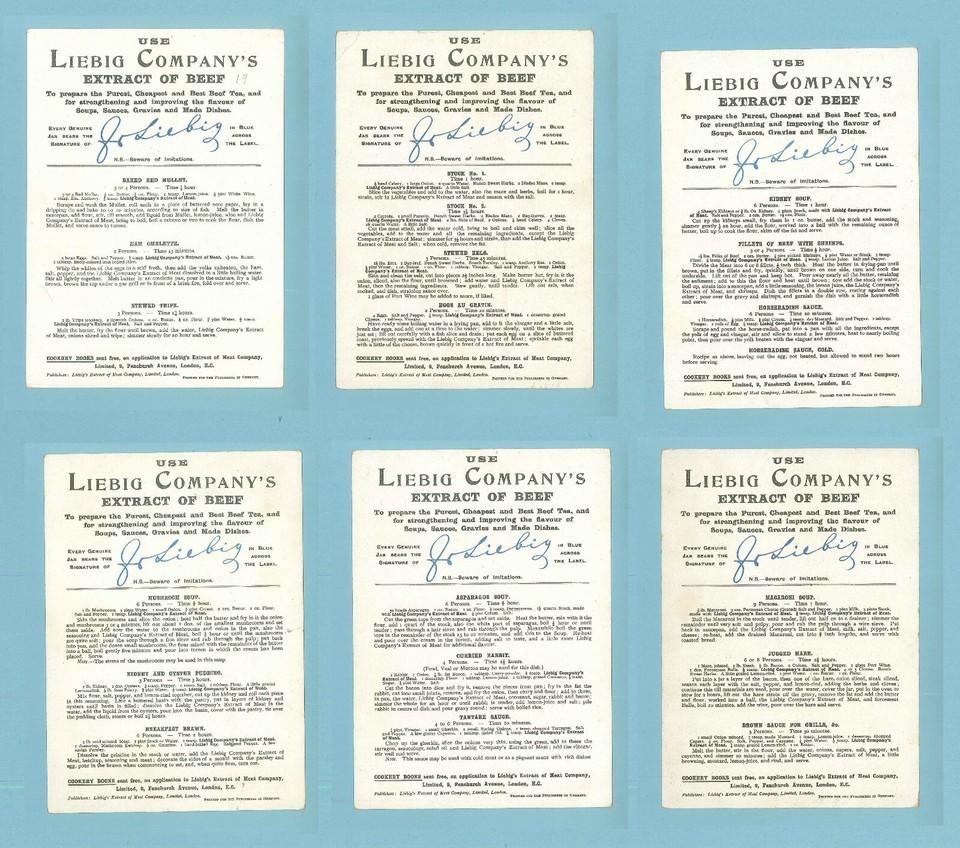 Liebig MENU Sanguinetti 19 - serie completa - edizione INGLESE | eBay