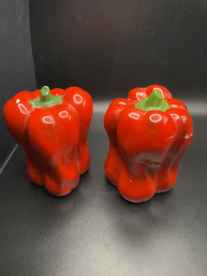Vintage Red Bell Peppers Salt and Pepper Shakers-4 X 3- | eBay