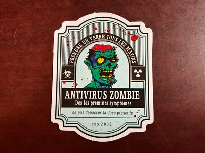 Motorcycle Sticker for Helmets or toolbox #2,916 Antivirus Zombie | eBay