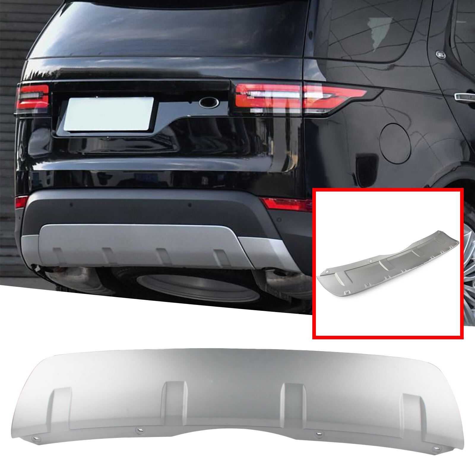 Silver Rear Bumper Guard Board Skid Plate Fit For 2017+ Land Rover ...