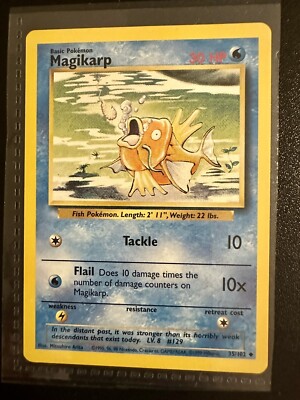 Magikarp Base Set 35/102 Uncommon Pokemon Card Unlimited Edition NM EXC ...