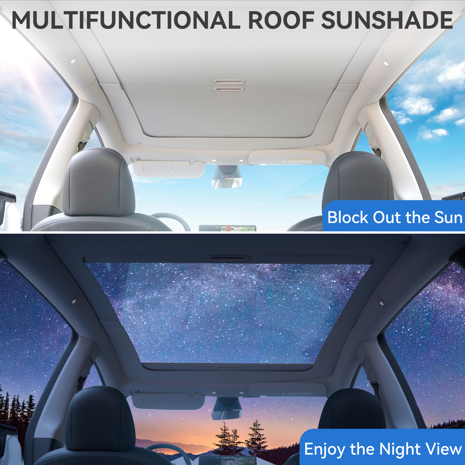 Honistar Retractable Sunroof Sunshade for 20-23 Tesla Model Y – UV ...