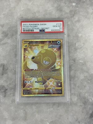 Pokemon TCG 2021 Sword & Shield Battle Styles 178 OCTILLERY Gold Full ...