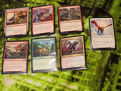 MTG Dinosaur x7 Ancient Brontodon,Sun Blessed Mount,Frenzied Raptor ...