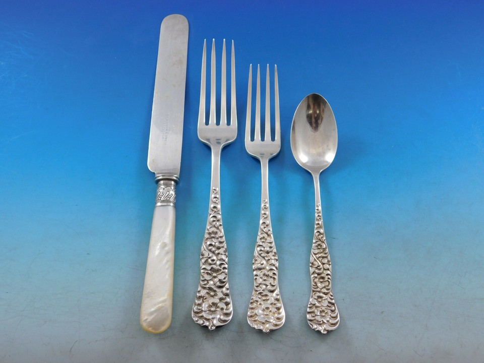 Rococo by Dominick & Haff Sterling Silver Flatware Set Service 72 ...