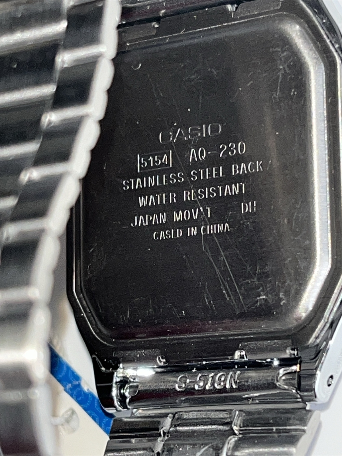 Casio 5154 AQ-230 Stainless Steel Backing Water Resistant