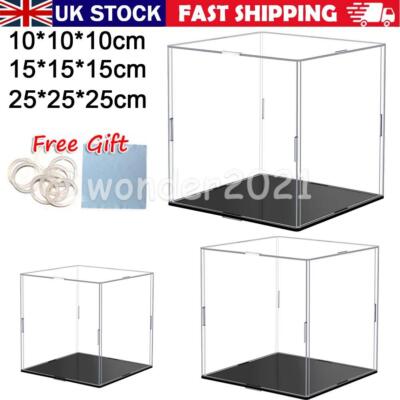 10/15/25cm Acrylic Display Case Dustproof Box Perspex Clear ...