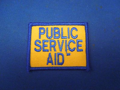 Vintage Public Service Aid Uniform Badge Embroidered Iron On Patch Blue ...