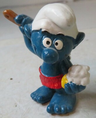 Smurf Figurine Smurfs Bath Shower Scrubbing Brush 1979 Schleigh Peyo ...