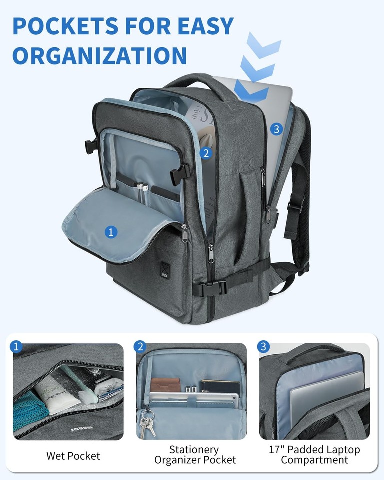 Travel Backpack For Spirit Airlines Personal Item Bag 18x14x8 with Wet ...