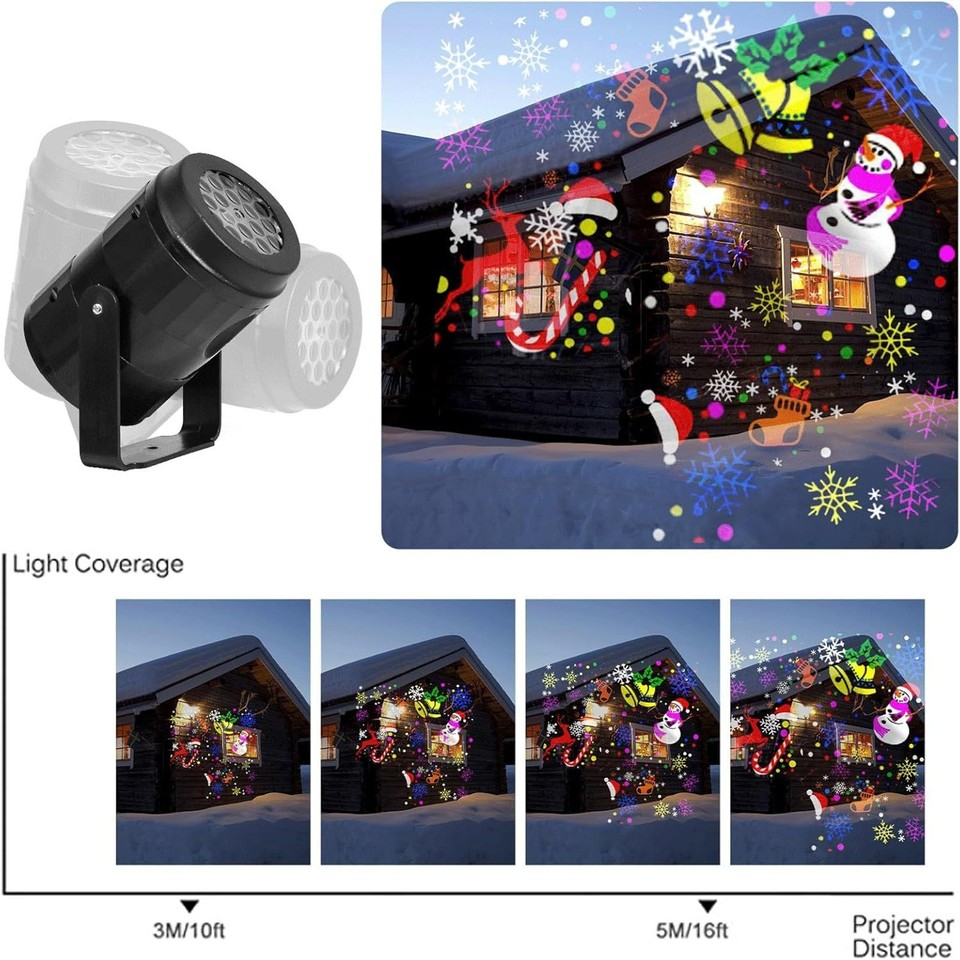 Christmas LED Projector Light Moving Outdoor Landscape Stage Xmas Lamp ...