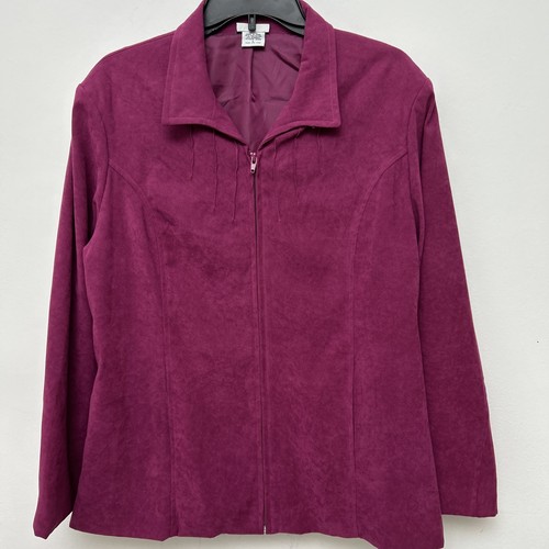 Vintage BonWorth 2 Piece Pants Set Burgundy Microsuede, Zip-up, Size ...