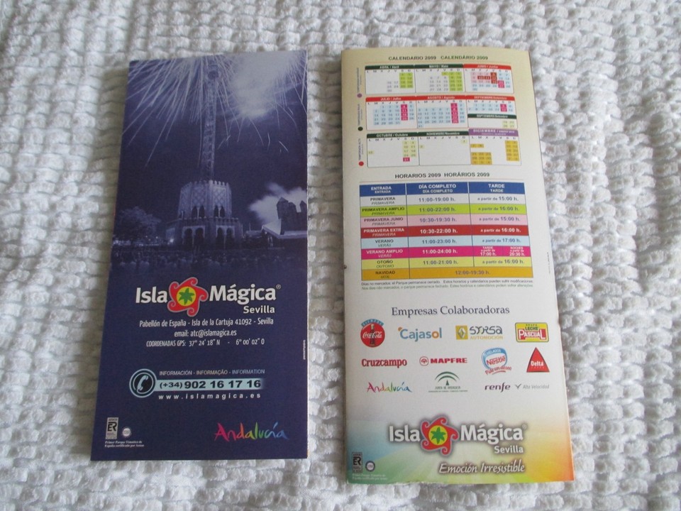Isla Magica Seville Spain 2009 & 2011 Guide Map/Leaflet Amusement/Theme ...