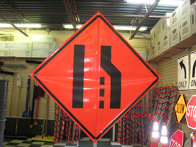 Merge Left Symbol Fluorescent Vinyl With Ribs 48"x48" Roll Up ...
