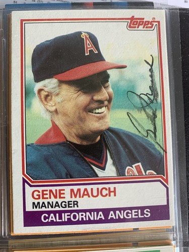 Lot of 9 Gene Mauch baseball cards. One card has a smudged autograph | eBay
