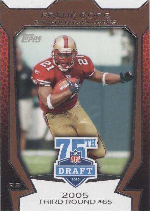 2010 Topps - Nfl Draft 75th Anniversary Frank Gore #75DA-32 for sale ...