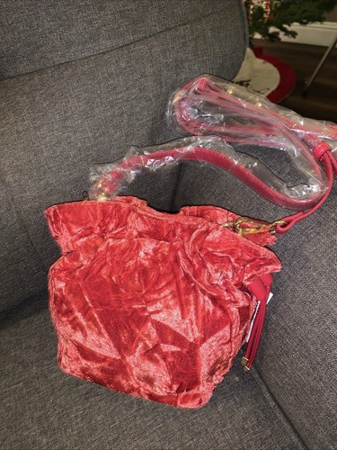 INC International Concepts Meliss Red Pepper Velvet Crossbody Bag Purse ...