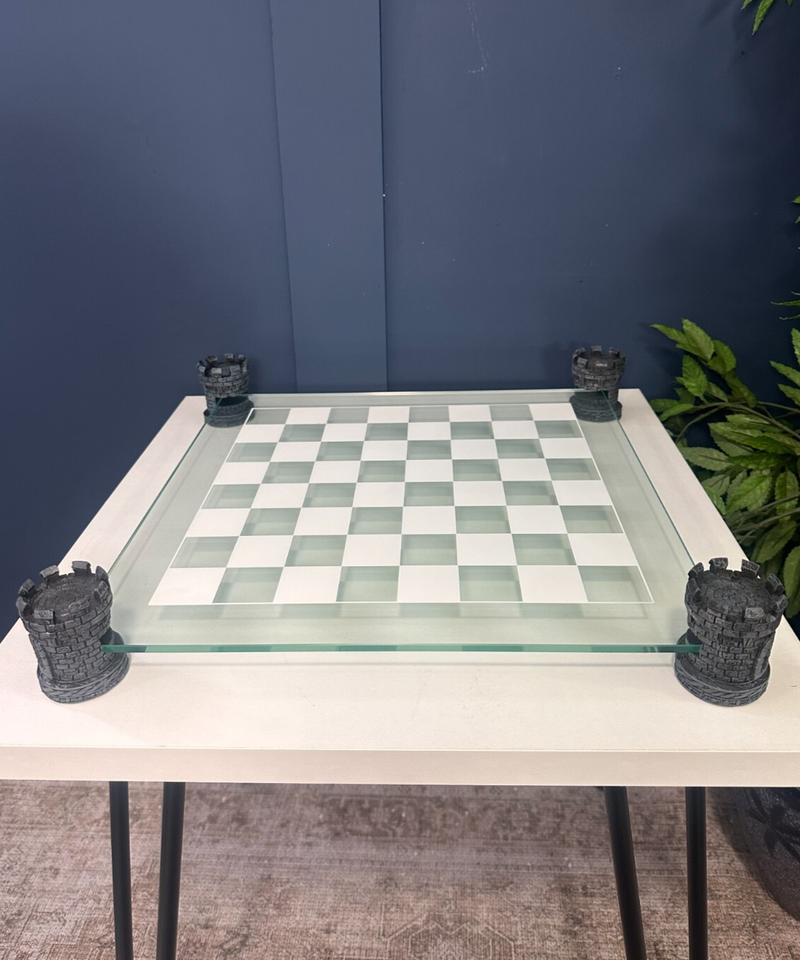 Premium Raised Dragon Fantasy Glass Chess Set with Corner Castles ...