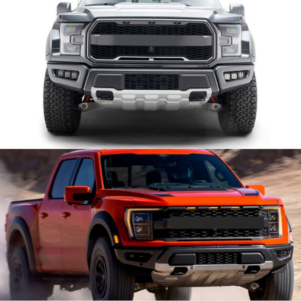 Front Bumper Assembly Kit Black Conversion Raptor Style For 2021 2022 ...