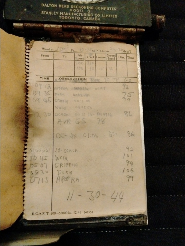 Very Rare WWII Aluminum RCAF Pilot Aviation Flight Navigation Computer ...