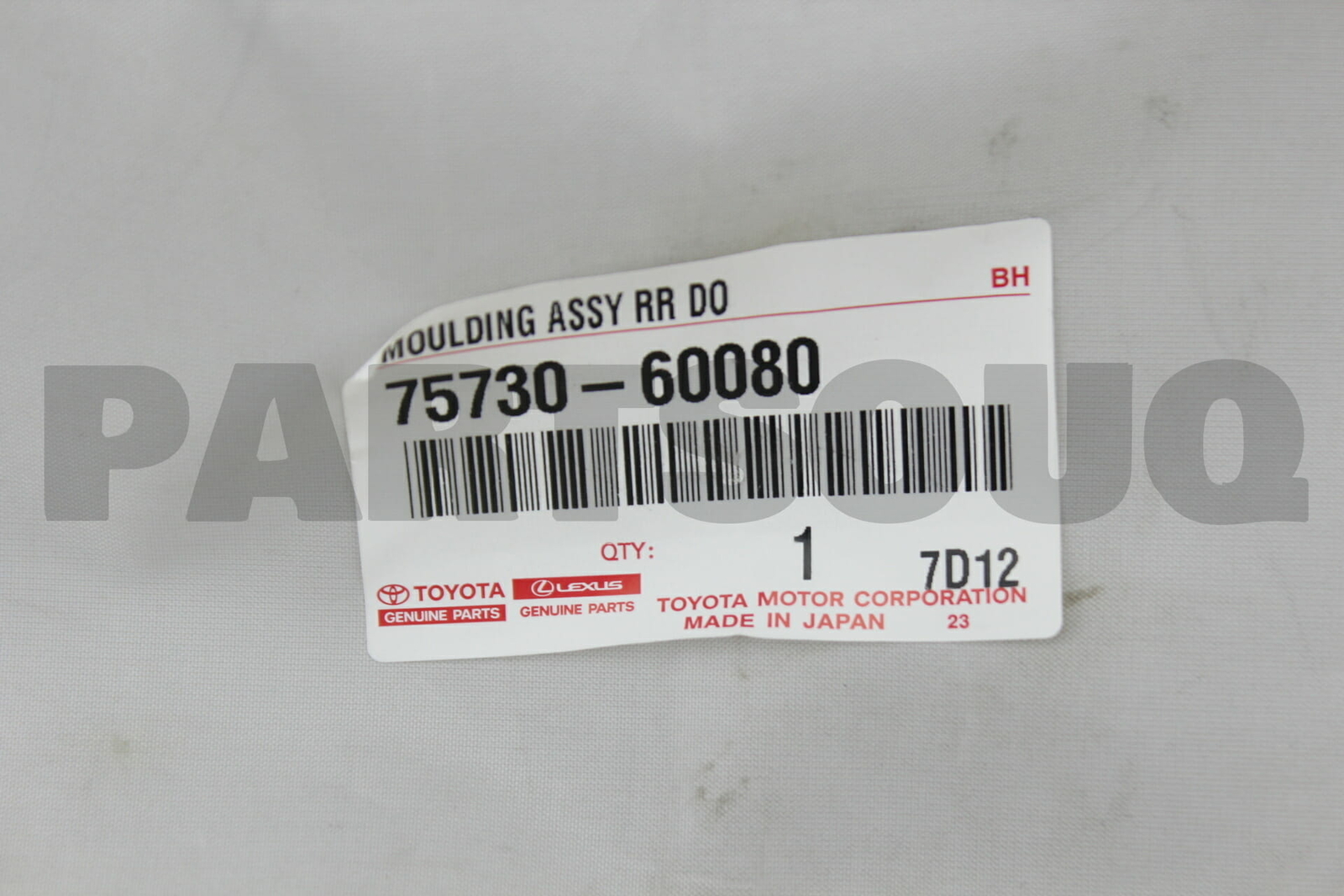 7573060080 Genuine Toyota MOULDING ASSY RR 75730-60080 | eBay