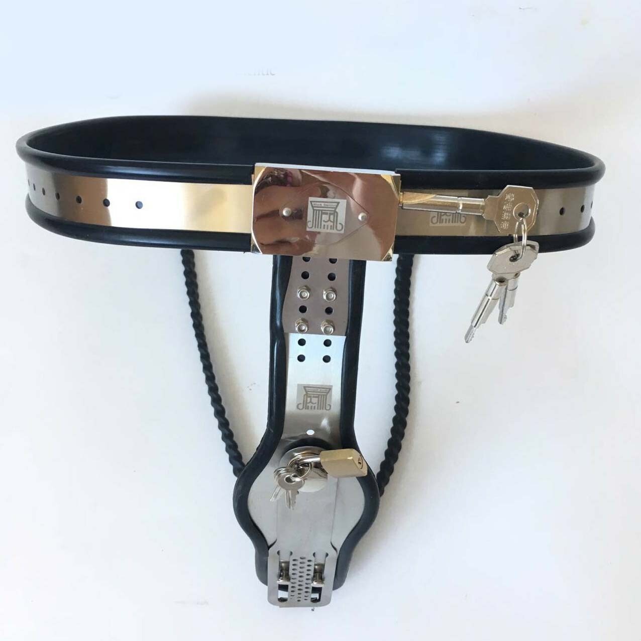 USA Female/Male Chastity Belt Locking Device Adjustable Waist Silicone ...