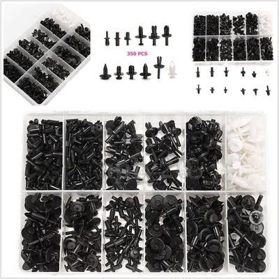 350pc Car Plastic Rivet Weatherstrip Fastener Mud Flaps Bumper Fender ...